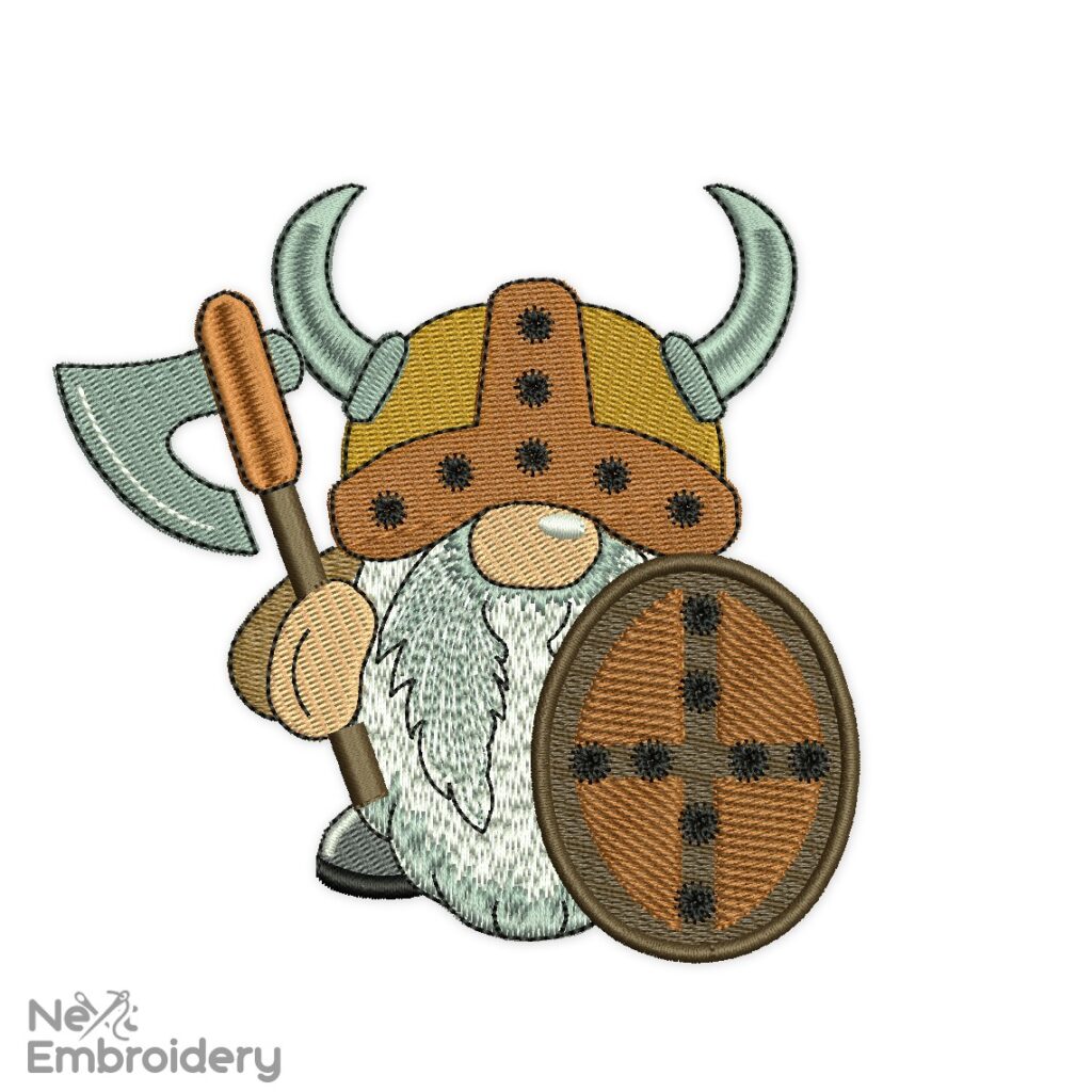 Viking Gnome Embroidery Design - NextEmbroidery