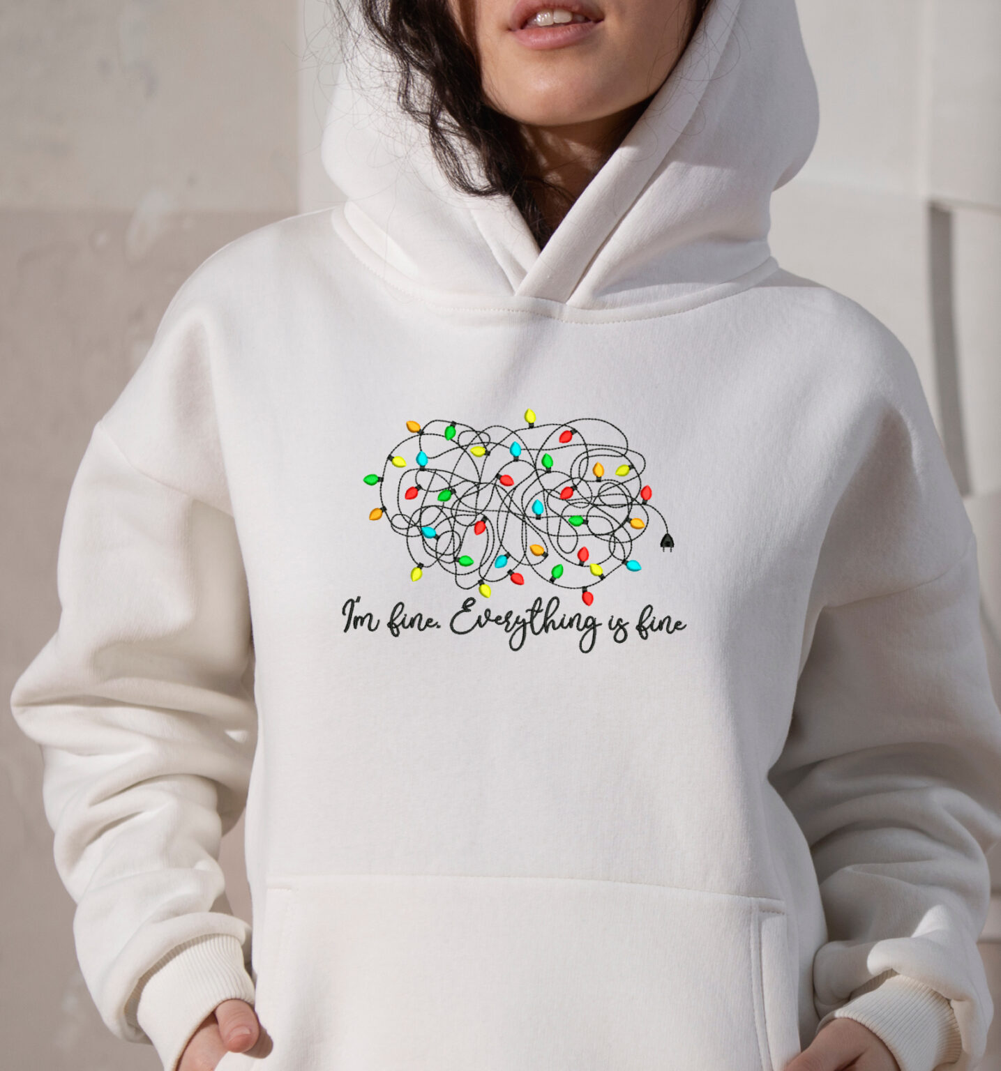 I am Fine Everything is Fine Embroidery Design - NextEmbroidery